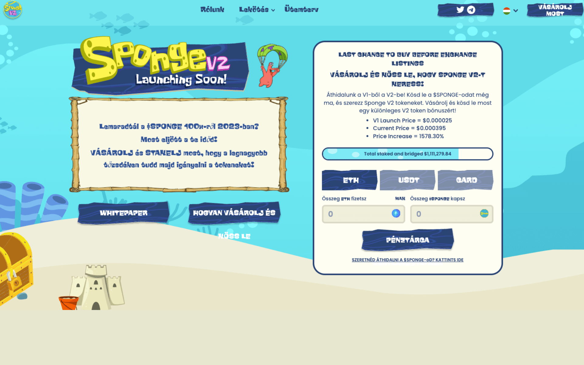 A Tron alapítója a SPONGEV2 mém érmébe készül befektetni?